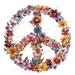 Floral Peace Sign Hippie Png, Boho Floral Peace Sign Png, Trending ...