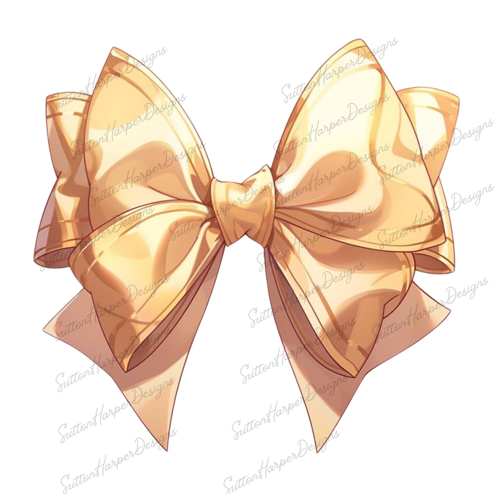 Gold Cartoon Bow PNG, Gold Kawaii Cartoon Ribbon Bow Illustration Png ...