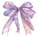 Coquette Purple Pink Ribbon Bow Illustration PNG, Watercolor Bow Png ...