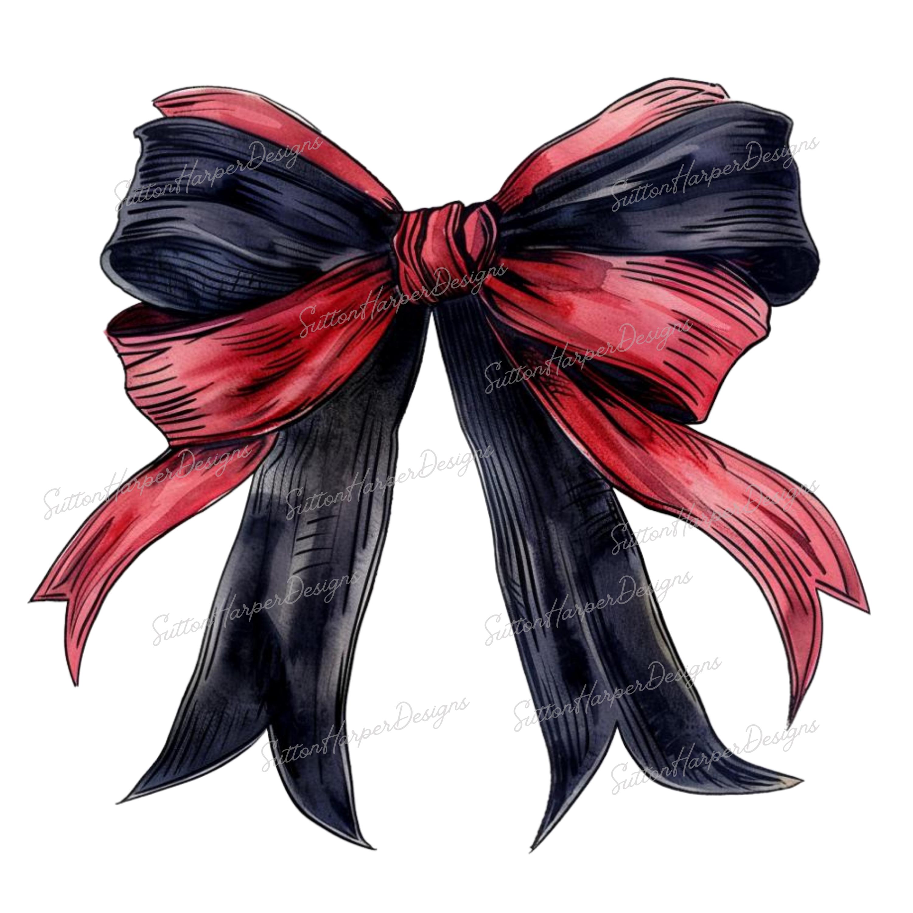 Black and Red Bow PNG, Black and Maroon Bow Png, Black and Red Team Png ...