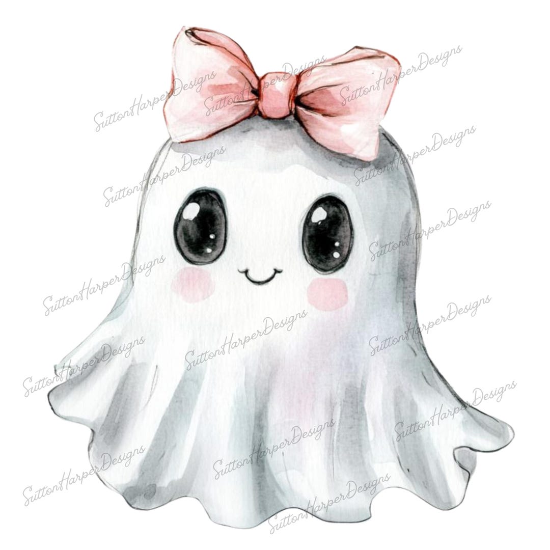 Cute Ghost With Pink Bow PNG, Coquette Ghost Png, Pink Bow Ghost Png ...