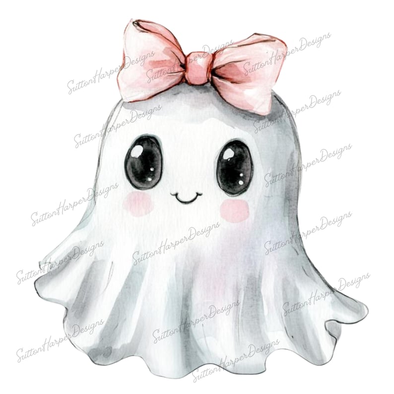 Cute Ghost With Pink Bow PNG, Coquette Ghost Png, Pink Bow Ghost Png ...