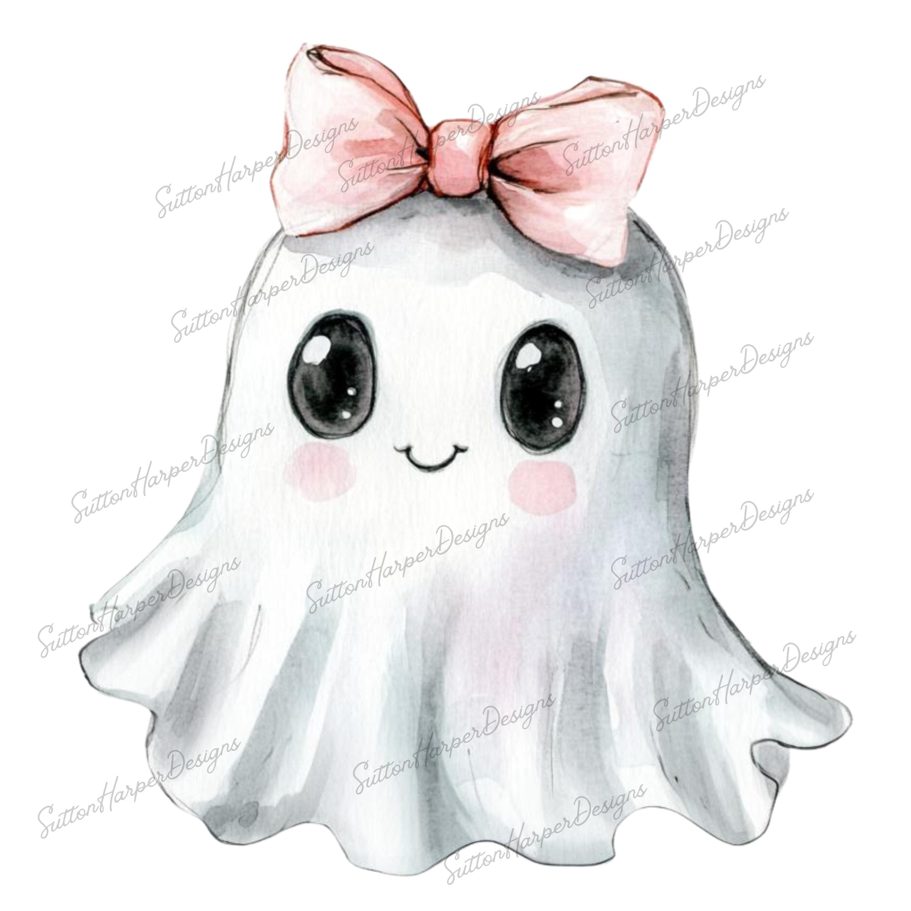 Cute Ghost With Pink Bow PNG, Coquette Ghost Png, Pink Bow Ghost Png ...