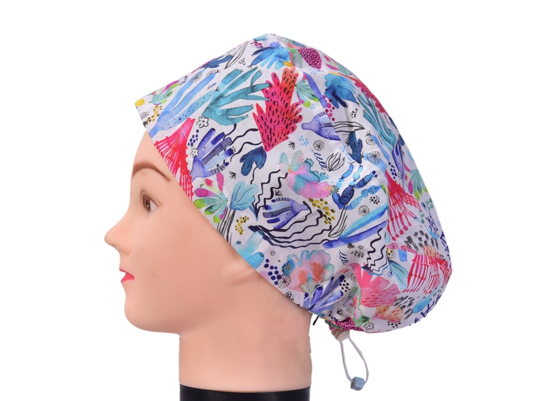 Watercolor Ocean, Scrub Caps Women, Scrub Hat Dentist, Scrub Cap Dental ...