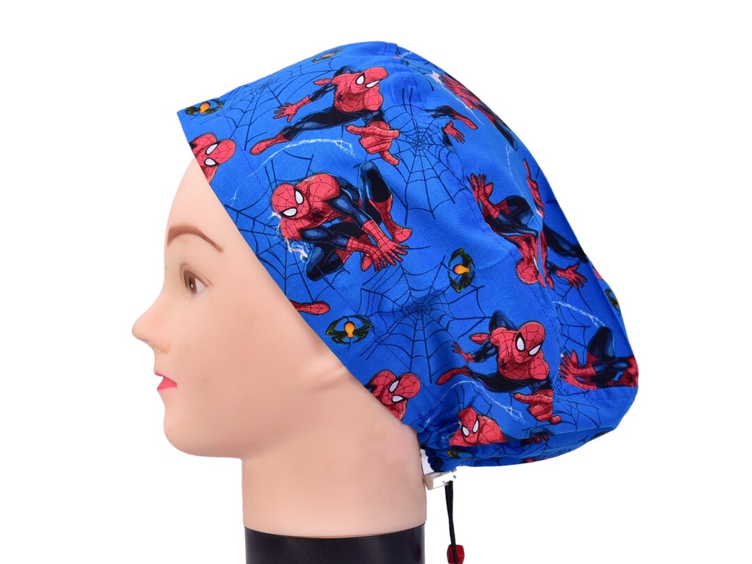 Spyder Cartoon Character Scrub Cap for Women, Euro Style, Adjustable ...