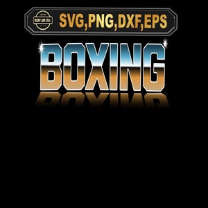 Retro 80's Style Chrome Boxing Svg, Boxing SVG, Boxing Chrome Svg ...