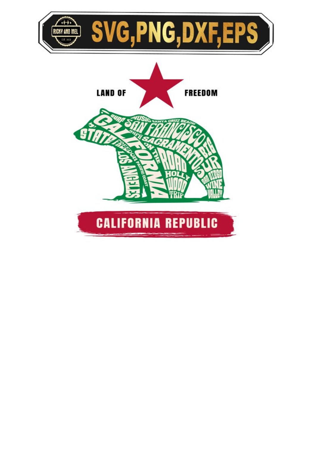 California Republic Grizzly Bear Logo Bay Area SVG, PNG, EPS - File for ...