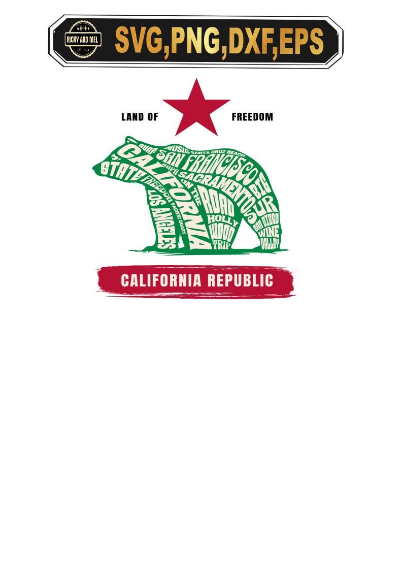 California Republic Grizzly Bear Logo Bay Area SVG, PNG, EPS - File for ...