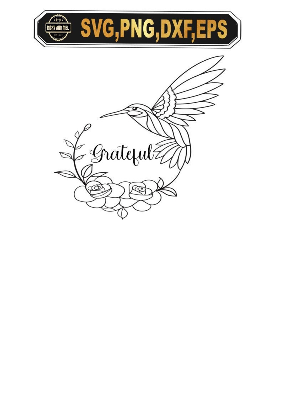 Grateful Svg, Hummingbird Design, Give Thanks SVG, Grateful Svg ...