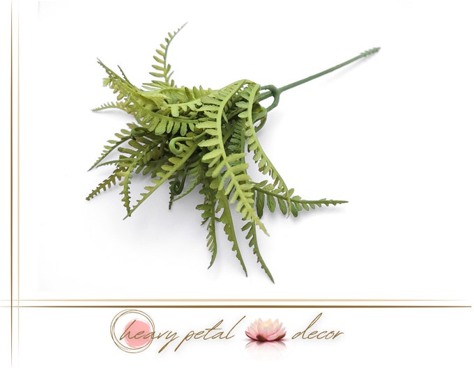 Soft Touch Mini Fern Pick 8" Tall X 5" D - Green | Artificial Fern Bush ...