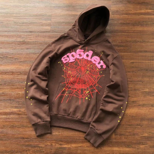 Brown Sp5der Hoodie - Etsy
