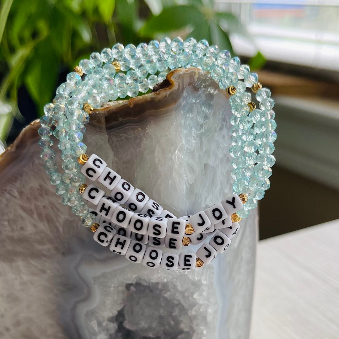 Choose Joy Bracelet, Word Bracelet, Choose Joy, Stacking Friendship ...