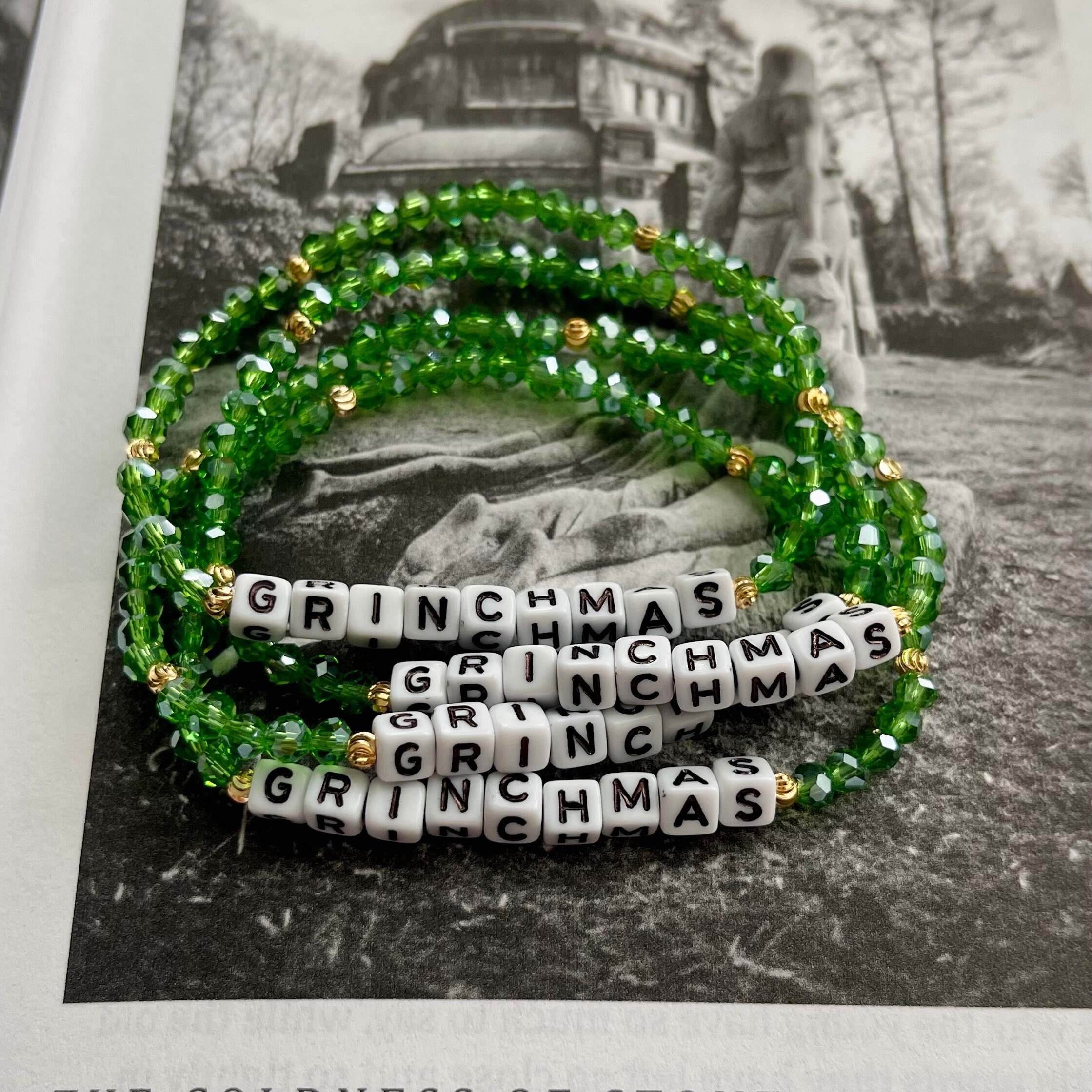 Grinch, Grinchmas Bracelet, Word Bracelet, Stacking Friendship Bracelet ...