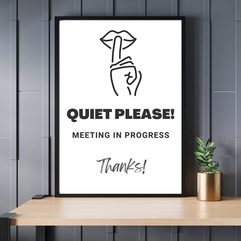 Quiet Please Sign - Etsy