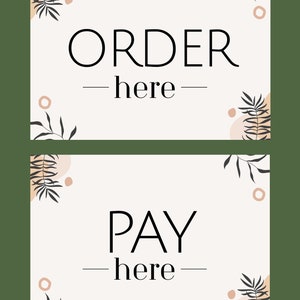Order Here & Pay Here PRINTABLE Signs for Business, Restaurant, Vendor ...