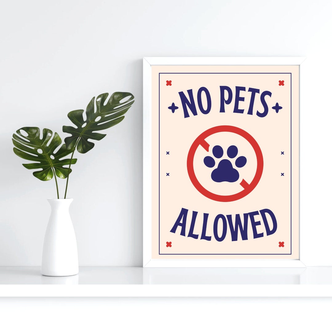 No Pets Allowed Sign | Printable No Dogs Sign | Pet Prohibited Area ...