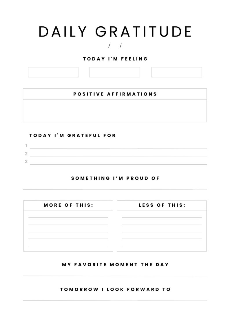 Gratitude Journal Printable | Daily & Monthly Reflections | Reflect on ...