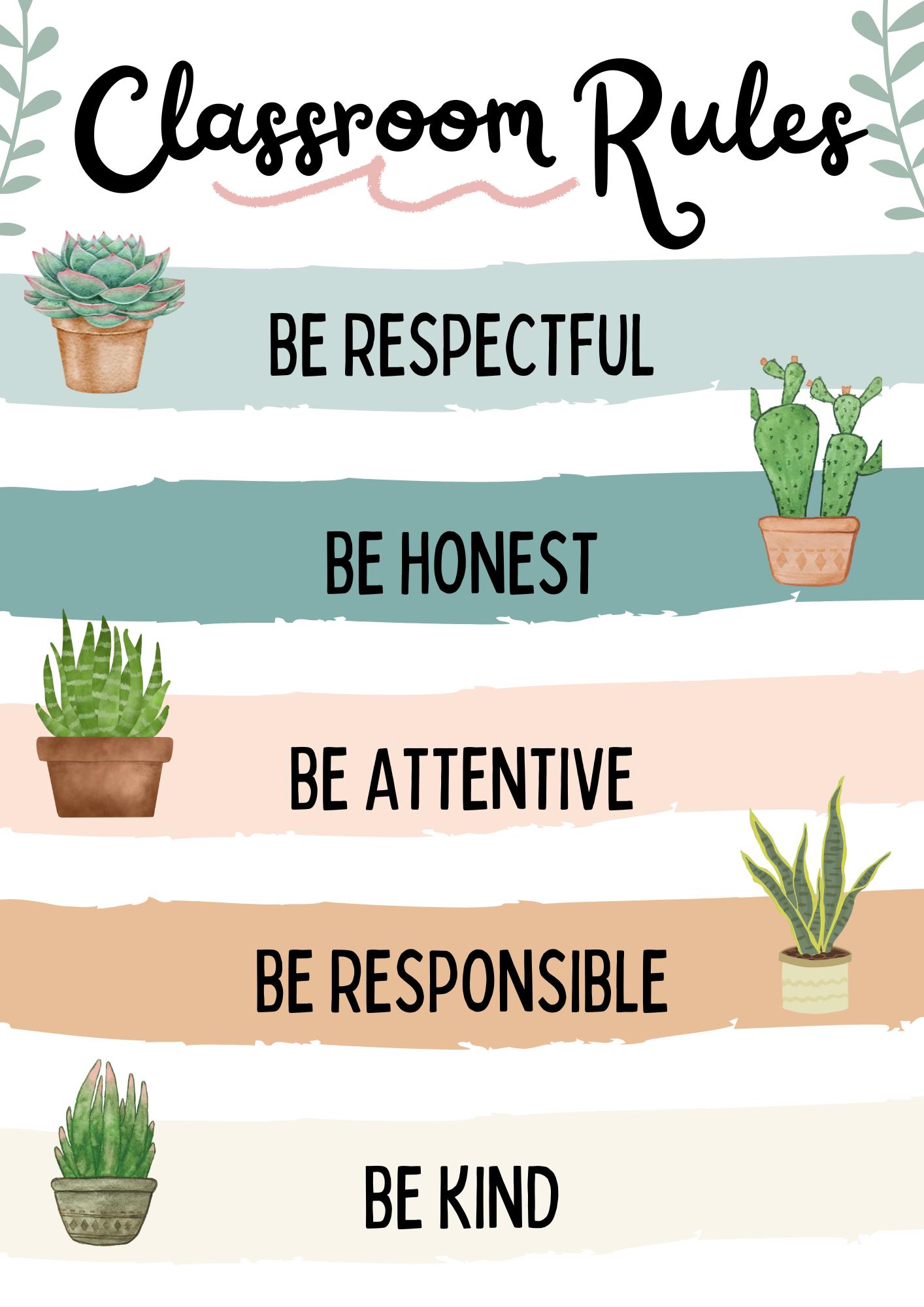 Classroom Rules Sign | Classroom Poster | School Decor | Digital ...