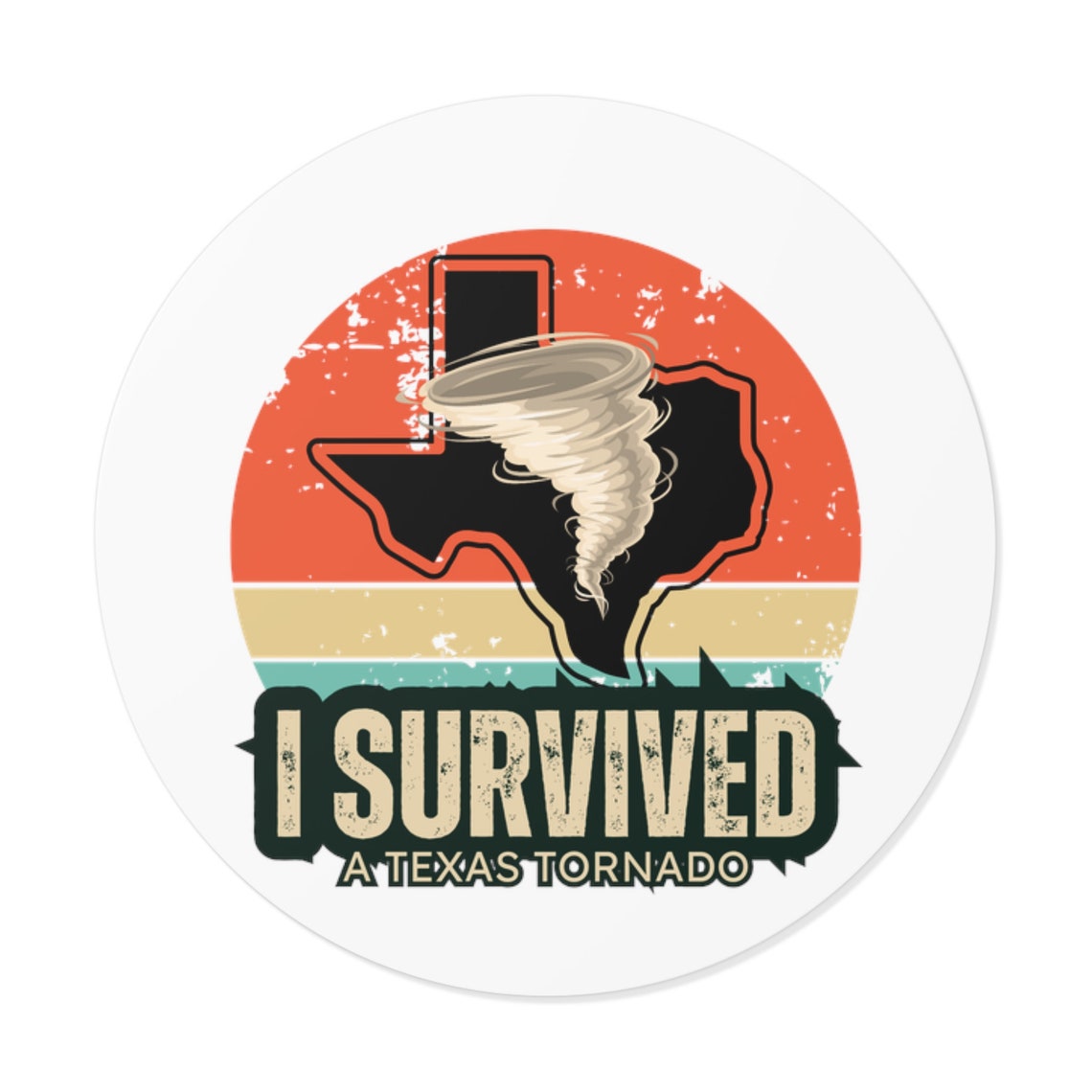 Tornado Survivor Waterproof Vinyl Sticker | I Survived a Texas Tornado ...