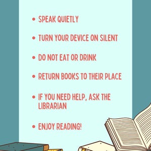 Library Rules Sign | Library Poster | School Decor | Digital Download ...