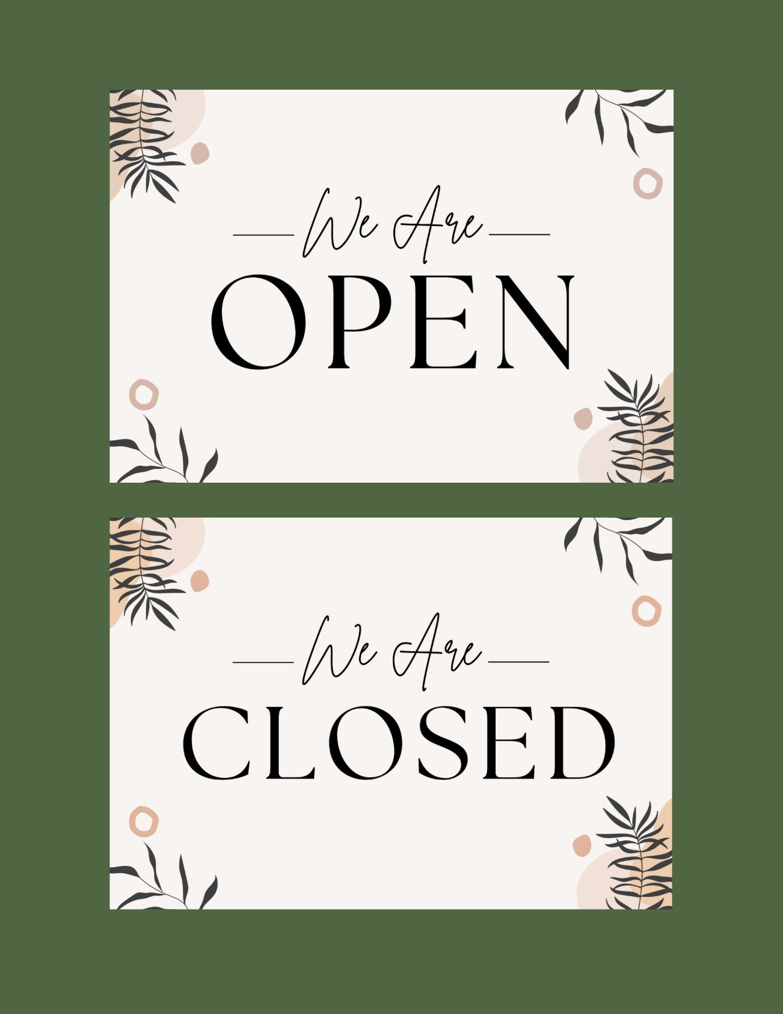 We Are Closed & We Are Open PRINTABLE Signs for Business, Store Front ...