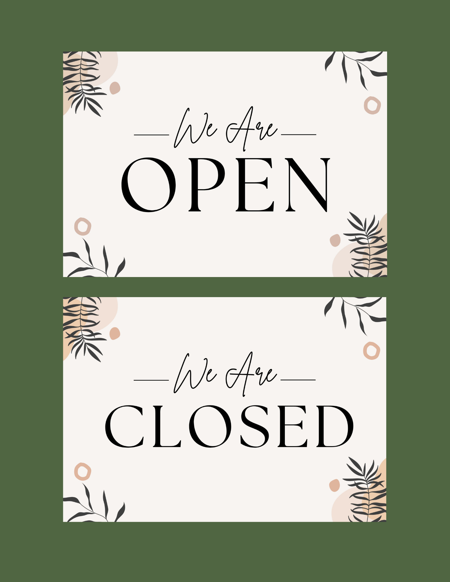 We Are Closed & We Are Open PRINTABLE Signs for Business, Store Front ...