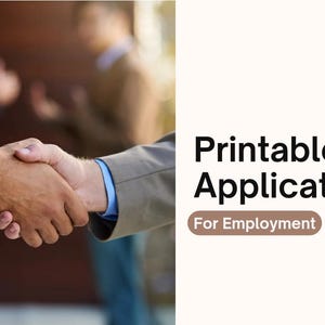 Printable Application for Employment Pdf for Office, Managment, Small ...