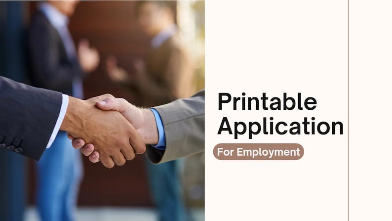 Printable Application for Employment Pdf for Office, Managment, Small ...