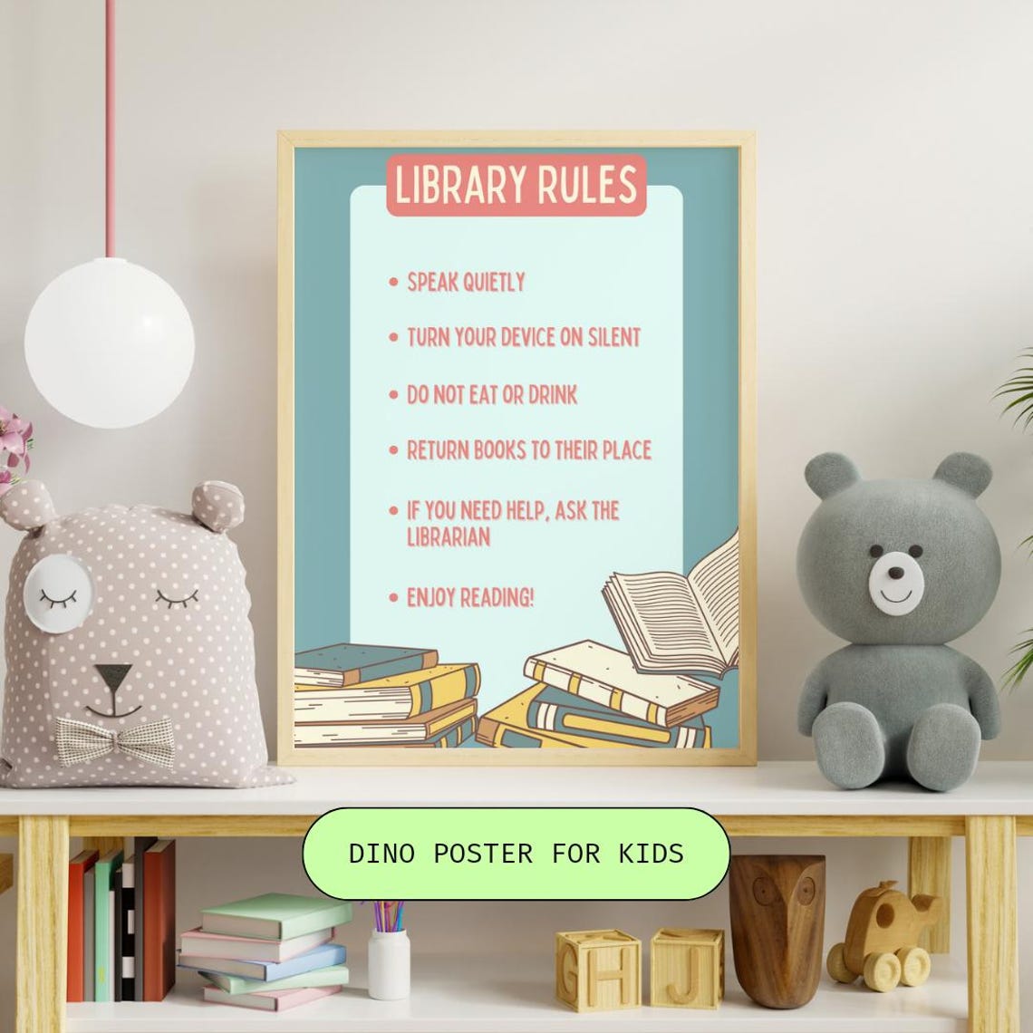 Library Rules Sign | Library Poster | School Decor | Digital Download ...