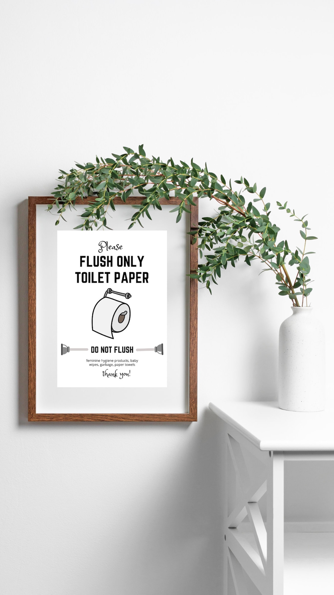 Fun Please Flush Only Toilet Paper Bathroom Sign, Airbnb Vacation ...