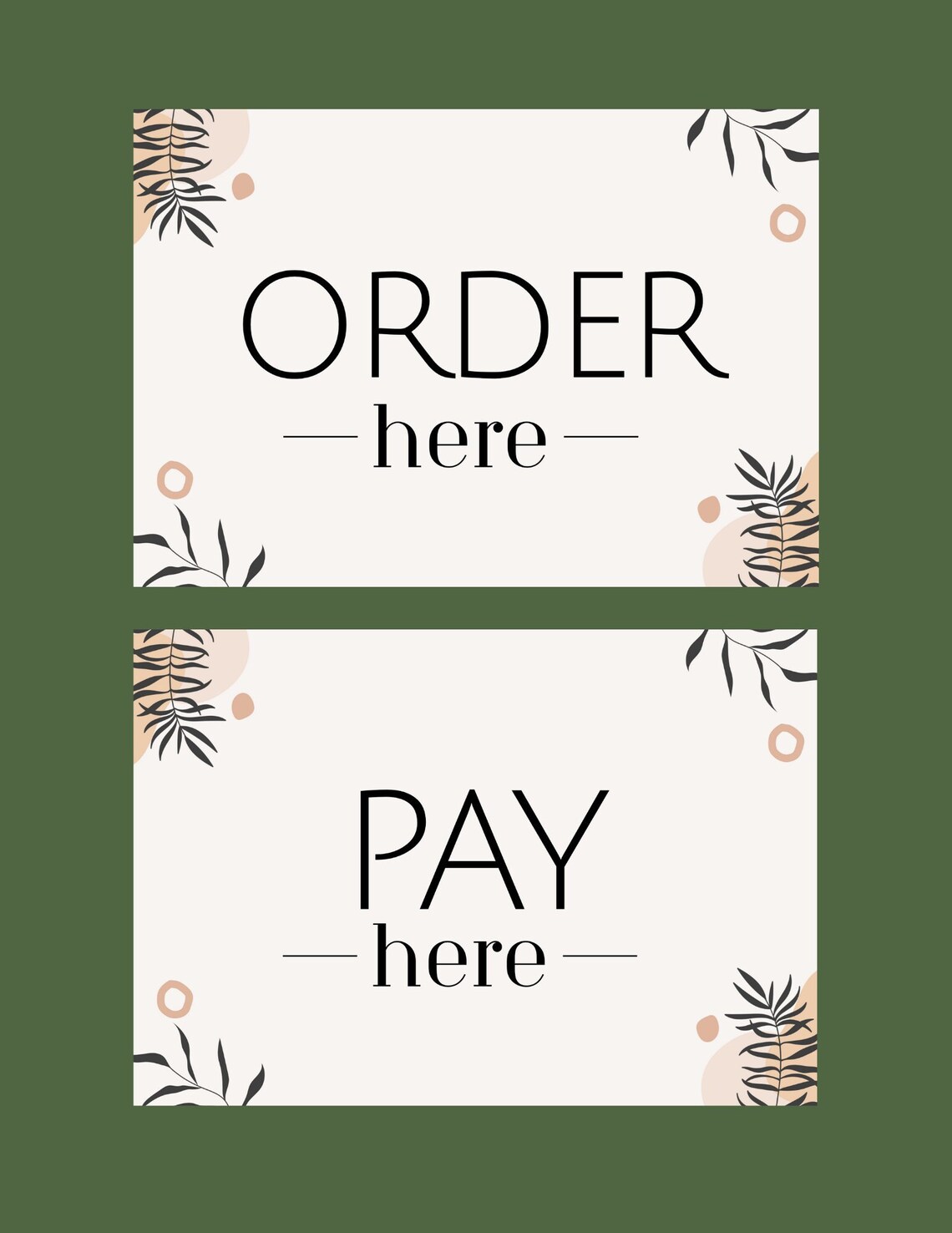 Order Here & Pay Here PRINTABLE Signs for Business, Restaurant, Vendor ...