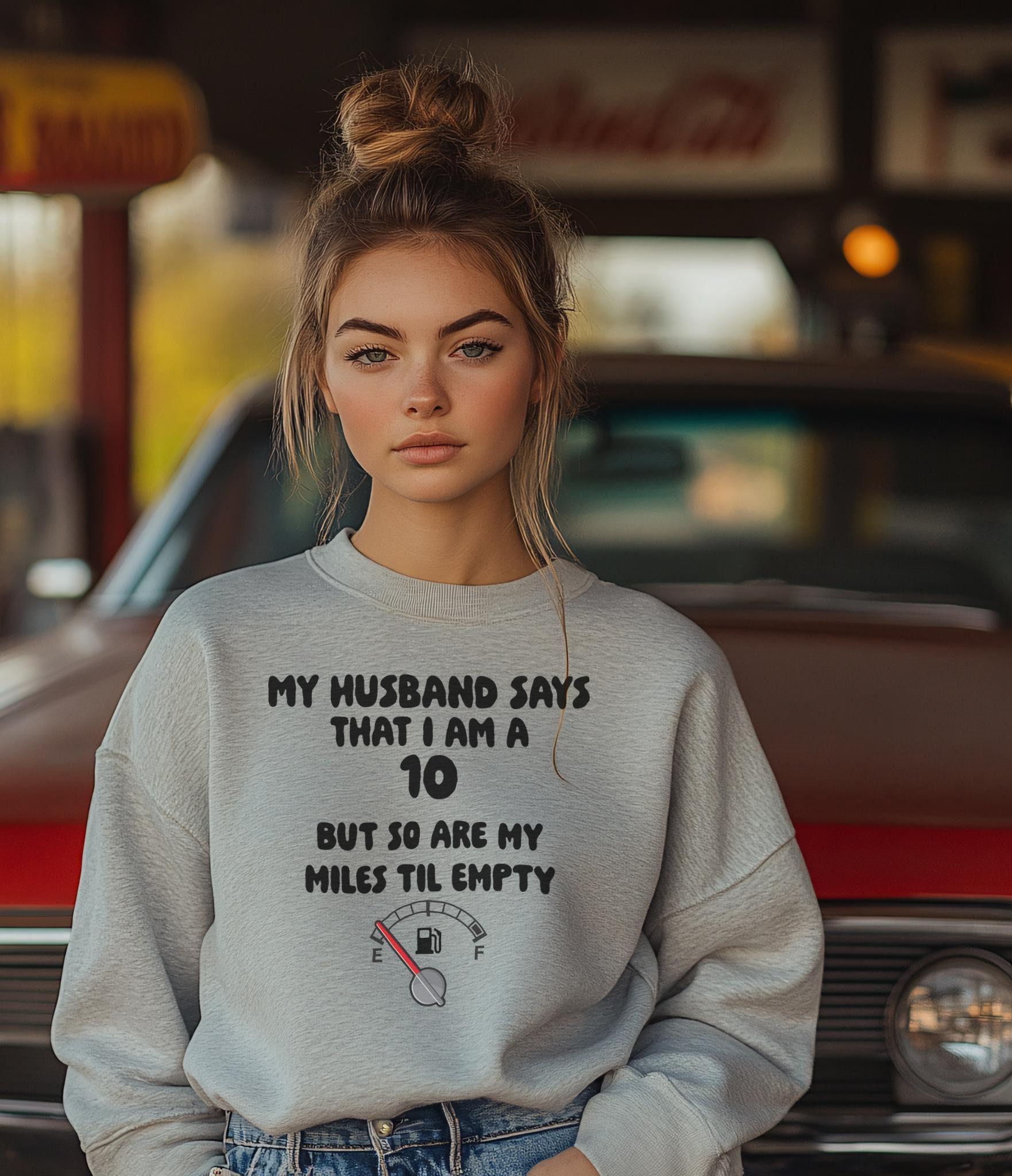 Funny Wife Sweatshirt: Running on Empty, Hilarious Ladies Shirt - Etsy