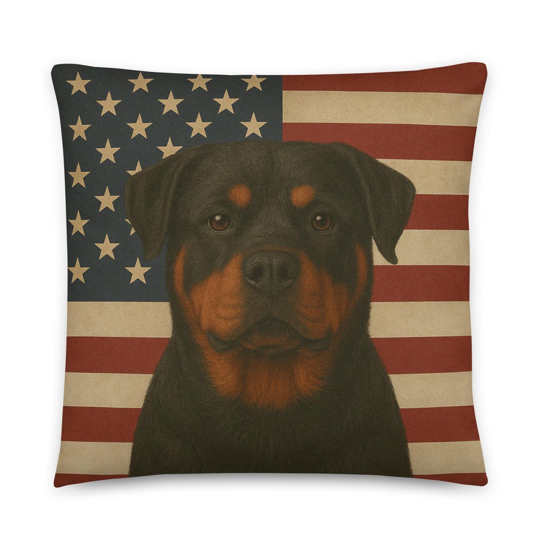 Let Freedom Bark ROTTWEILER Throw Pillow – 18” or 22” Reversible ...