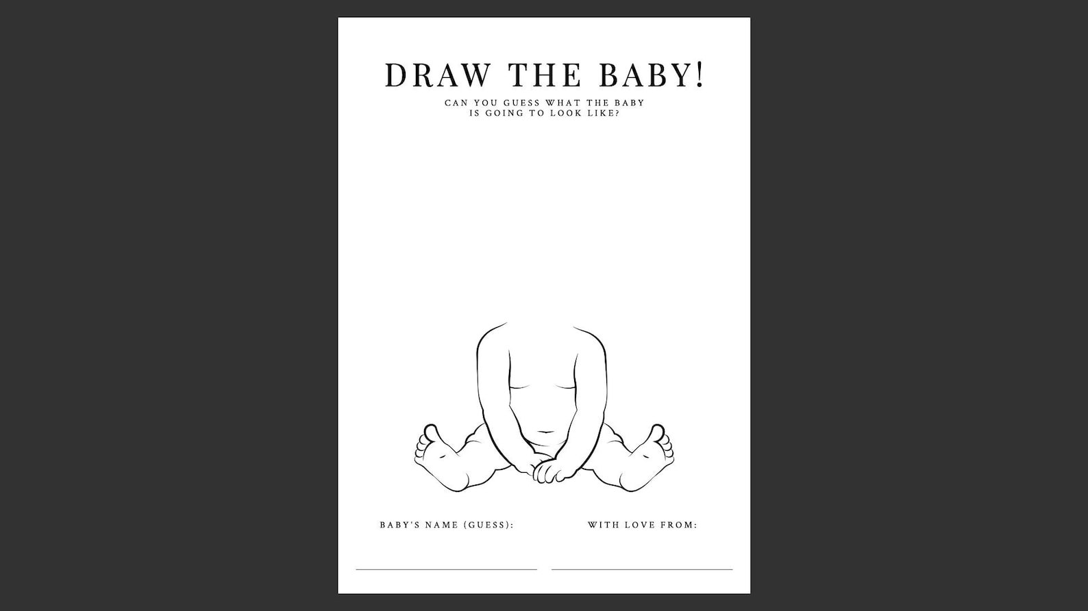 Draw the Baby - Baby Shower Games - Etsy