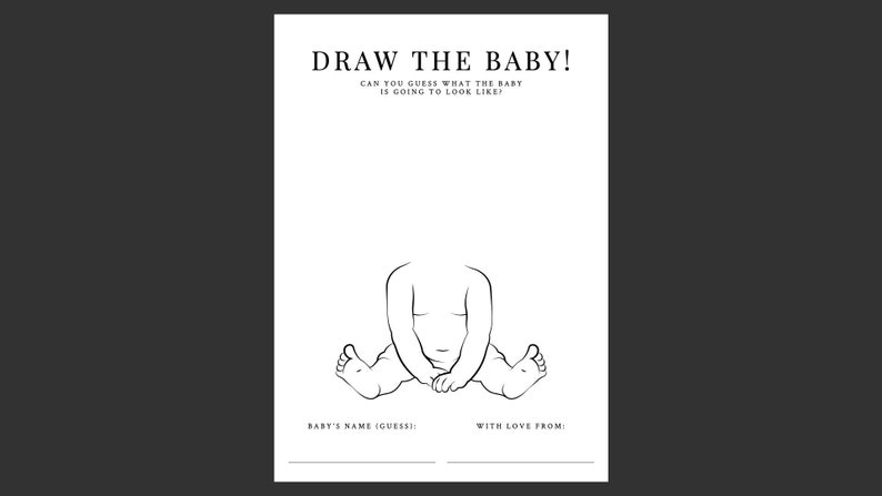 Draw the Baby - Baby Shower Games - Etsy