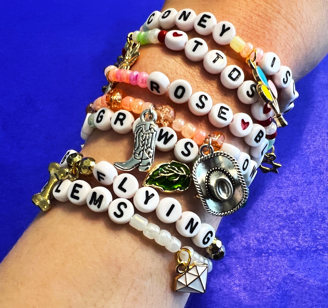 5-PACK EVERMORE Taylor Swift Eras Tour Friendship Bracelets With Charms ...