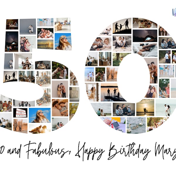 50th Birthday Photo Collage - Etsy