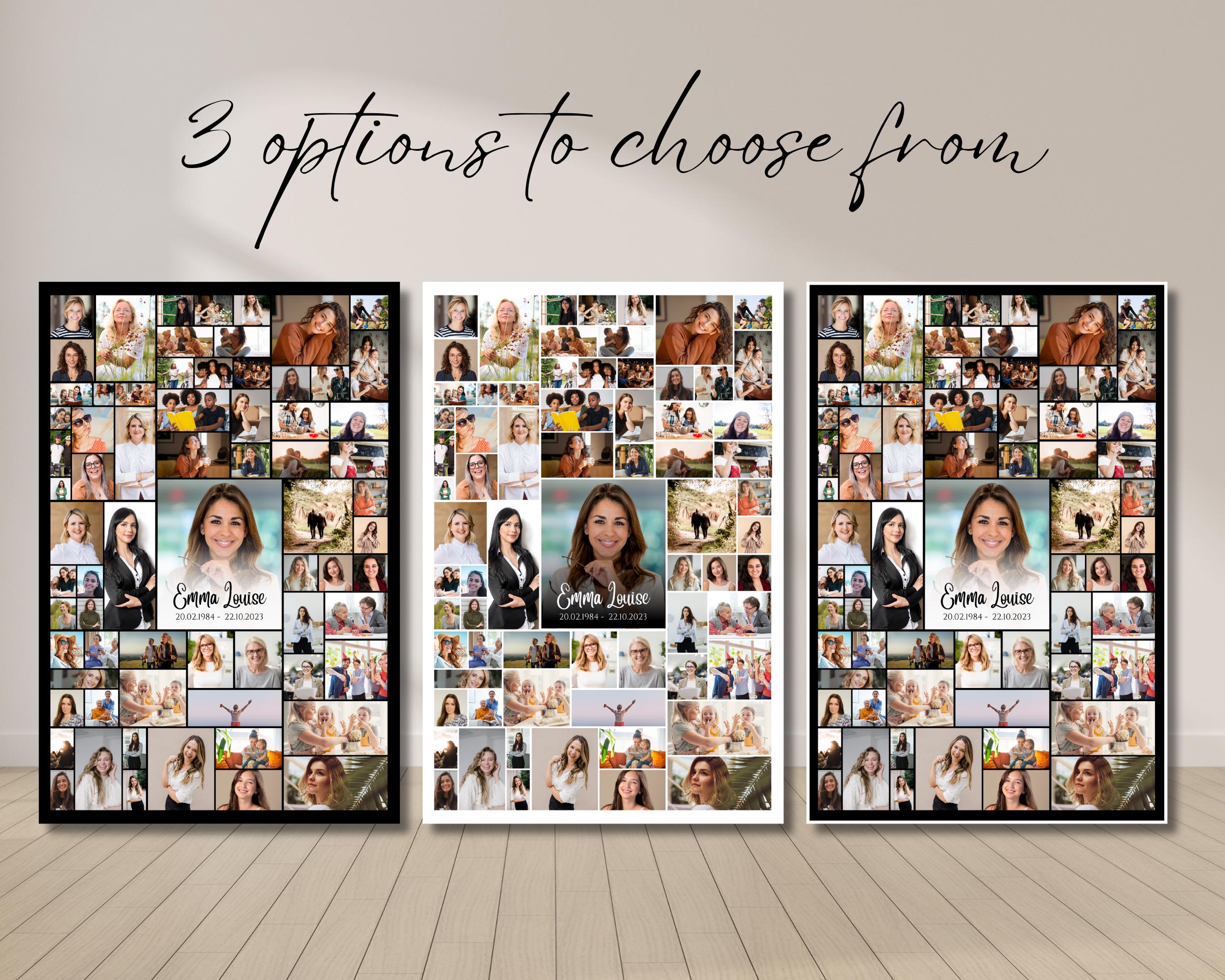 Memorial Photo Collage Template, Funeral Celebration of Life (digital ...