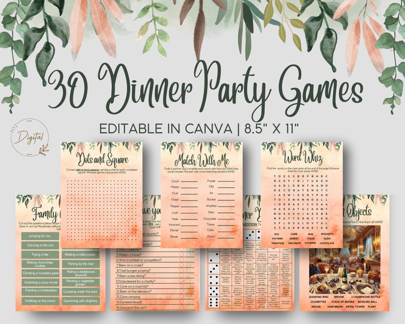Dinner Party Game Dinner Games Dinner Table Games Dinner Party Fun ...