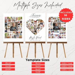Funeral Photo Collage Sign Template: Memorial Poster (canva, Digital ...