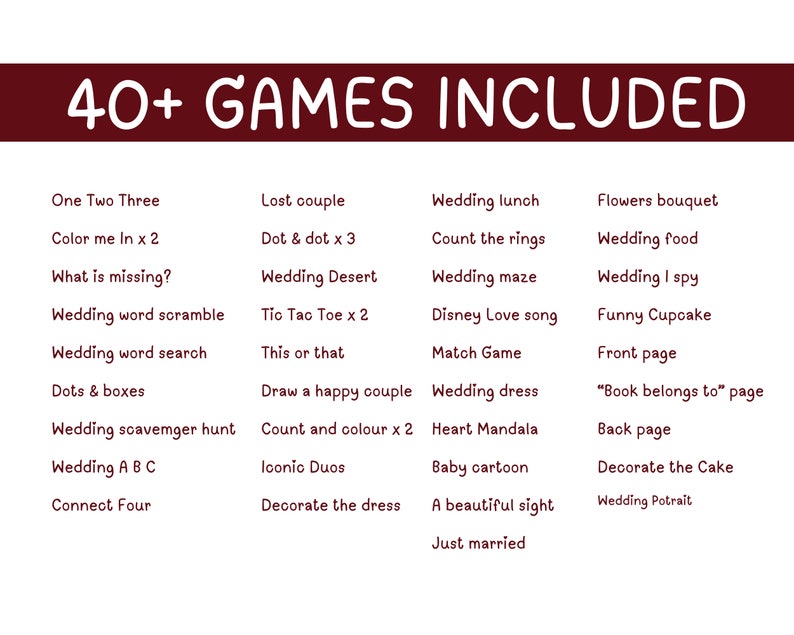 Kids Wedding Activity Book: 40+ Games & Coloring Pages (PDF, Canva ...