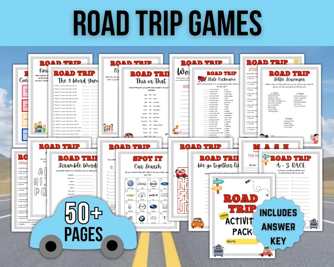 Road Trip Activity Pack Mega Bundle, Fun Summer Travel Activity Kit for ...