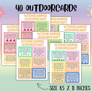 Summer Outdoor Scavenger Hunt for Kids: 40 Clue Cards (PDF) - Etsy