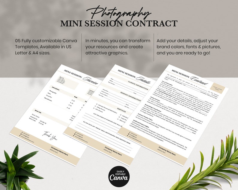 Editable Mini Session Photography Contract Template, Mini Session ...