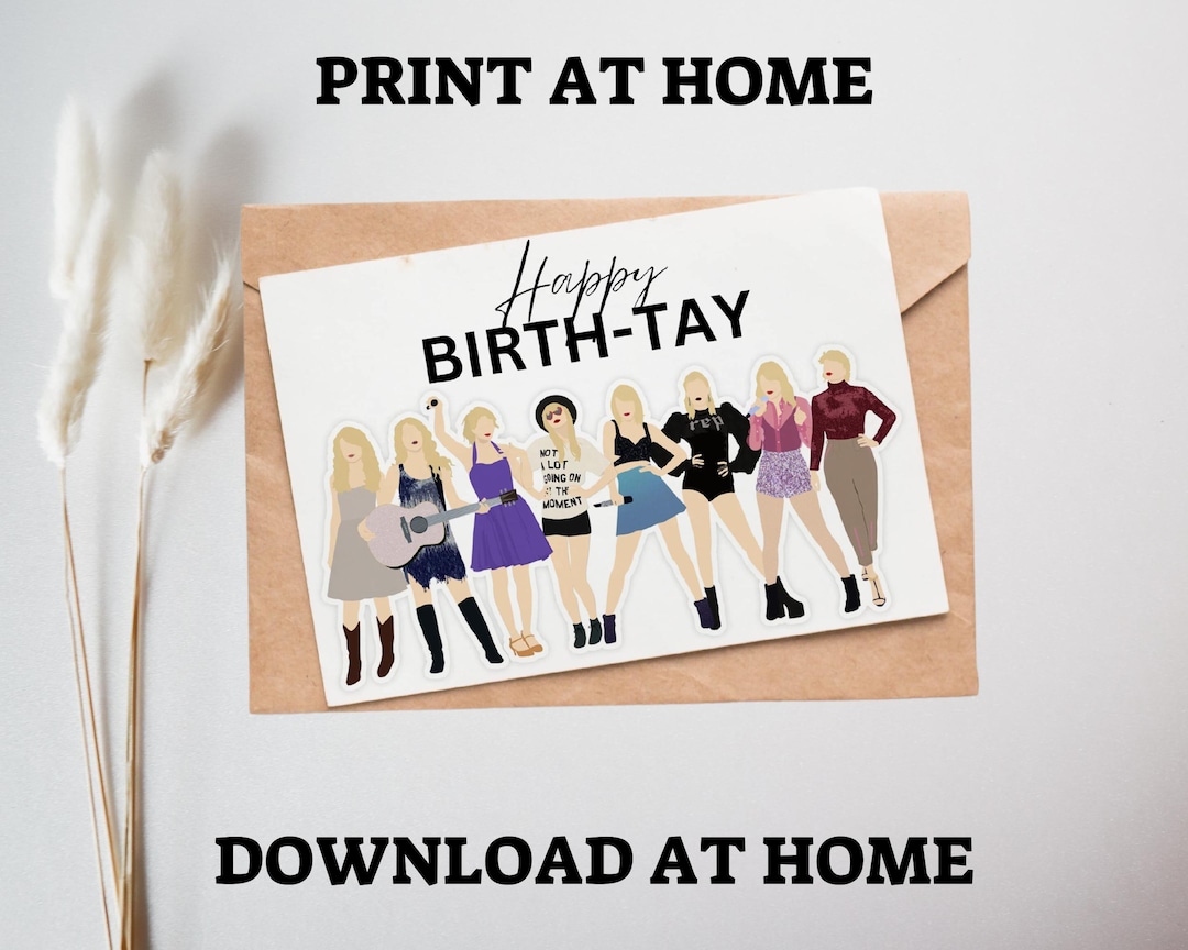 Happy Birth-tay Card: Taylor Birthday Printable (PDF Download) - Etsy