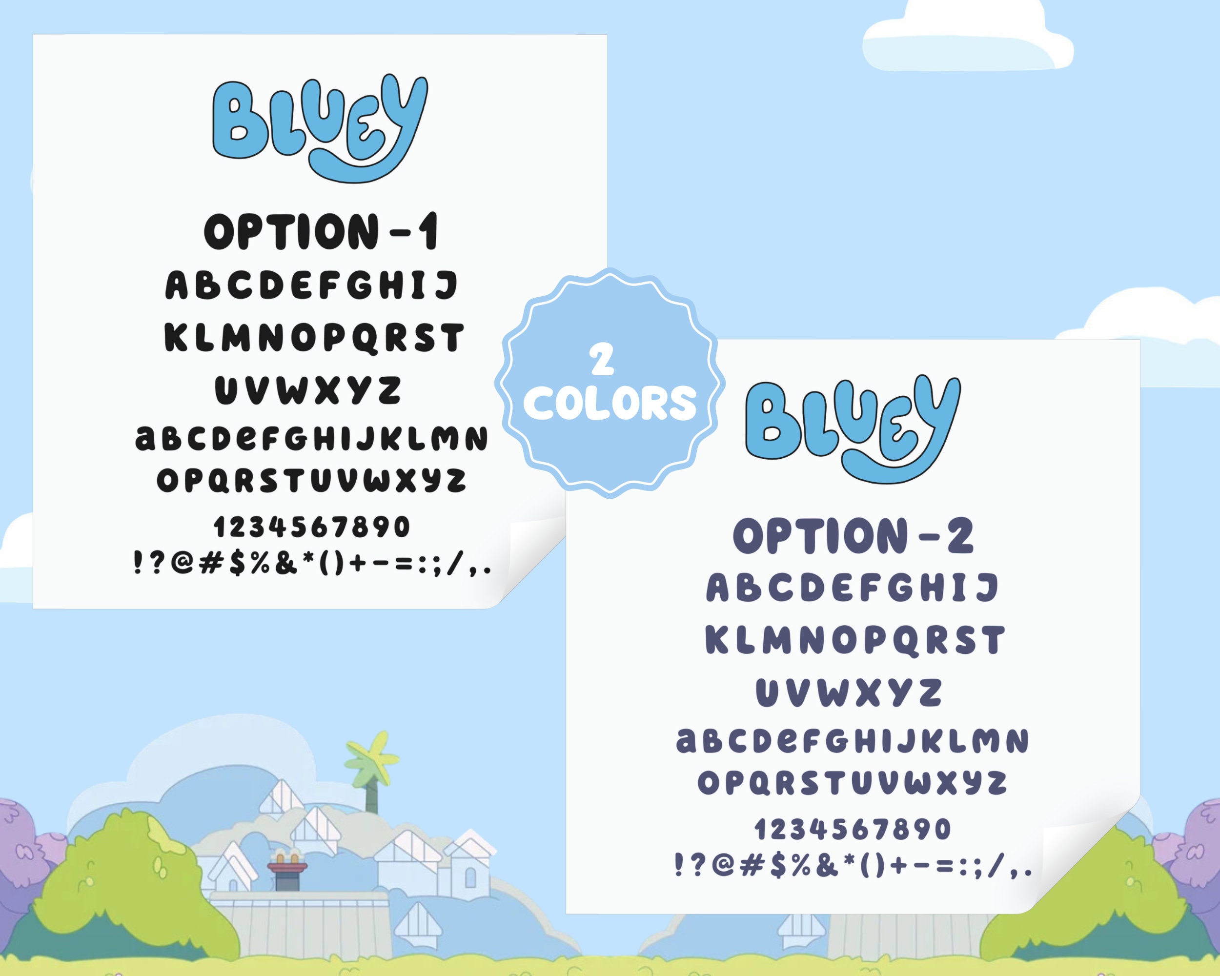 Bluey Two Fonts, Bluey SVG, Kids Font, Digital Font Download, Canva ...