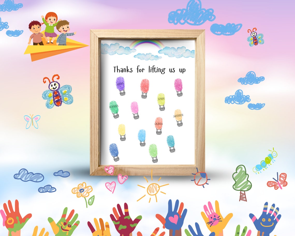 Teacher Appreciation Thumbprint Keepsake: Editable Thank You Gift ...