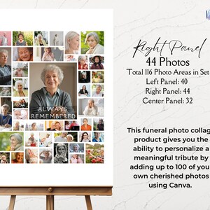 Funeral Photo Collage Sign Template: Memorial Poster (canva, Digital ...
