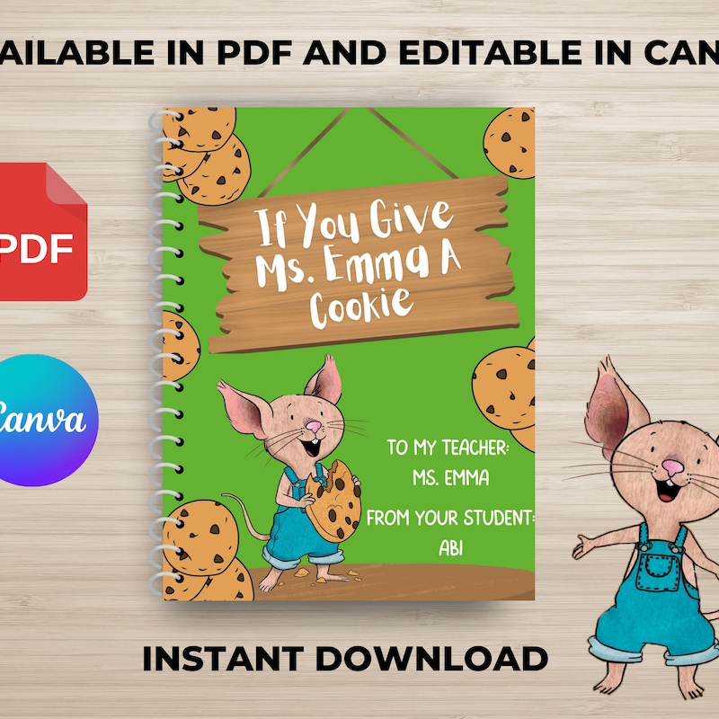 If You Give a Teacher a Cookie Book Template - Etsy