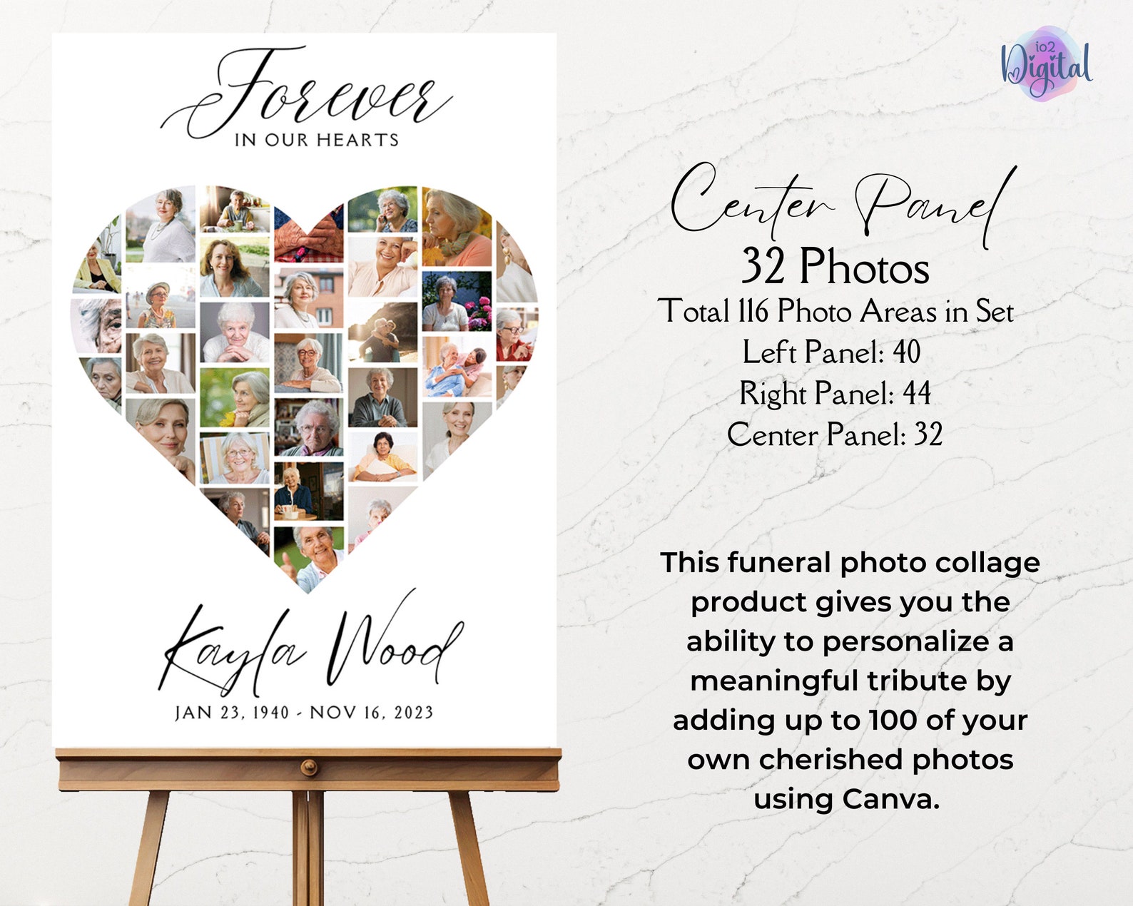 Funeral Photo Collage Sign Template: Memorial Poster (canva, Digital ...